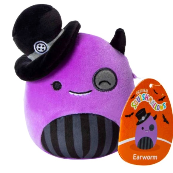 Squishmallows | Toys | Earworm Purple Monster W Hat 4 Squishmallow ...